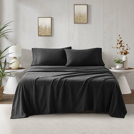 Madison Park Micro-Fleece 4-Pc. Sheet Set  California King - Black