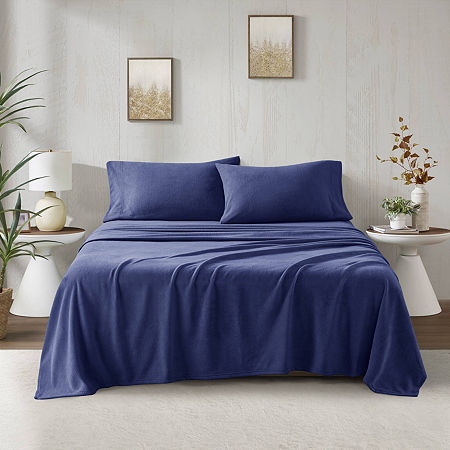 Madison Park Micro-Fleece 4-Pc. Sheet Set  California King - Navy