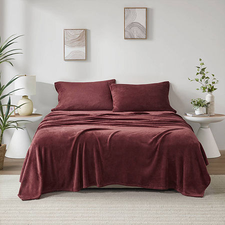 Madison Park Soloft Plush Micro-Fleece 3-Pc. Sheet Set  Twin - Burgundy