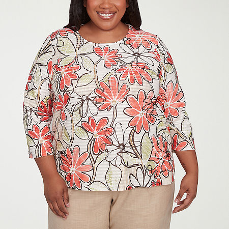 Click here for Alfred Dunner Catalina Island Womens Plus Crew Nec... prices