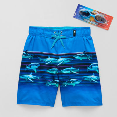 ZeroXposur Little & Big Boys Shark Board Shorts, Color: Ocean - JCPenney