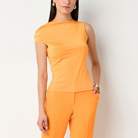 Click here for Worthington Womens Asymmetrical Neck Short Sleeve... prices