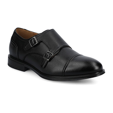 Vance Co. Mens Dillon Comfort Double Monk Strap Dress Shoe - Black