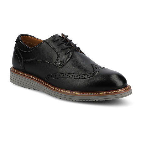 Vance Co. Mens Lorenzo Comfort Wingtip Dress Shoe - Black