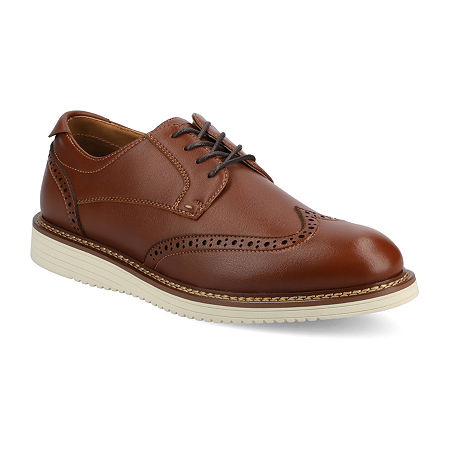 Vance Co. Mens Lorenzo Comfort Wingtip Dress Shoe - Brown