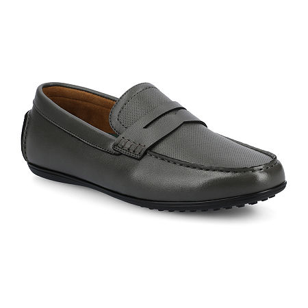 Vance Co. Mens Yates Comfort Driving Penny Loafers - Gray