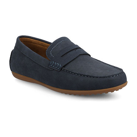 Vance Co. Mens Yates Comfort Driving Penny Loafers - Navy