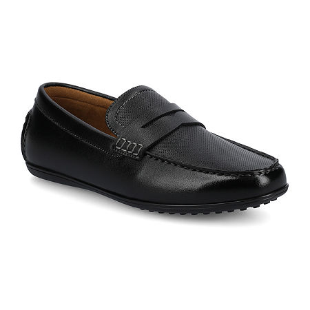 Vance Co. Mens Yates Comfort Driving Penny Loafers - Black