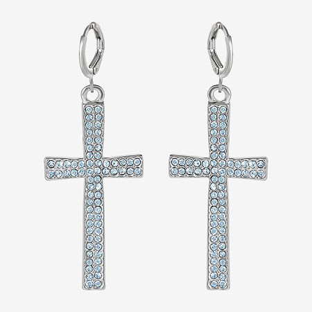 Click here for JS Jessica Simpson Silver Tone Womens Glass Cross... prices