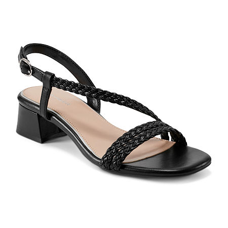 Easy Spirit Womens Sagie Block Heel Dress Sandals - Black