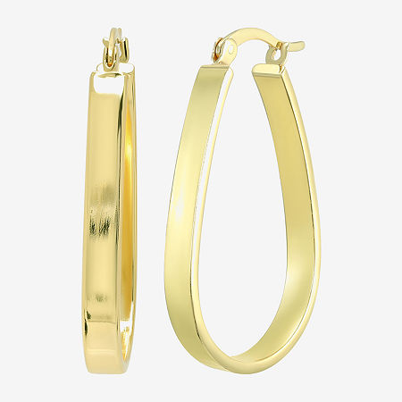 Click here for Womens 24K Gold Over Silver 32mm Oval Hoop Earring... prices