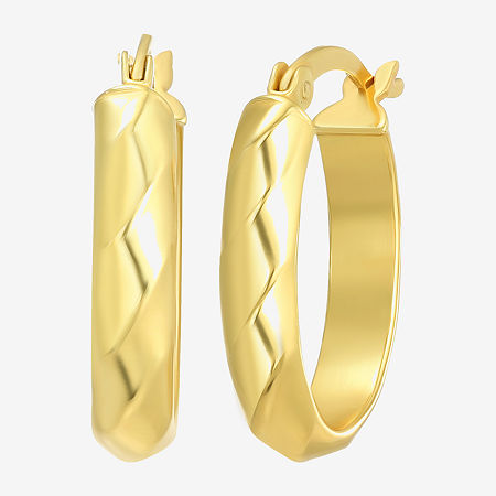 Click here for Womens 24K Gold Over Silver 20mm Oval Hoop Earring... prices