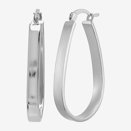 Click here for Womens Sterling Silver 32mm Oval Hoop Earrings  On... prices