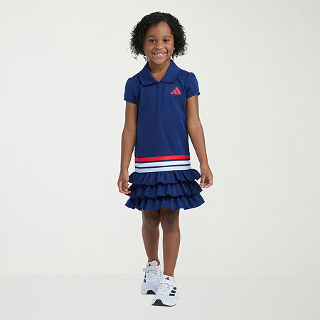 Click here for adidas Girls 2T-6X Ribbed Polo Collar Dress - Dark... prices