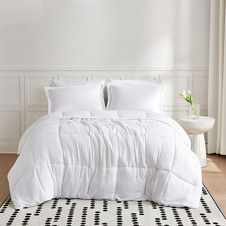 Truly Soft Garment Wash Solid 3-Pc. Comforter Set  Full/Queen - White