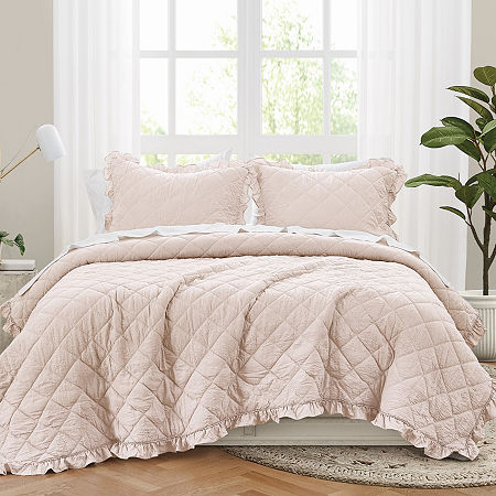 Click here for Truly Soft Crinkle Ruffle Easy Care Quilt Set  One... prices