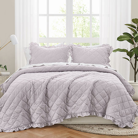 Click here for Truly Soft Crinkle Ruffle Easy Care Quilt Set  One... prices