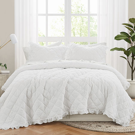 Click here for Truly Soft Crinkle Ruffle Easy Care Quilt Set  One... prices