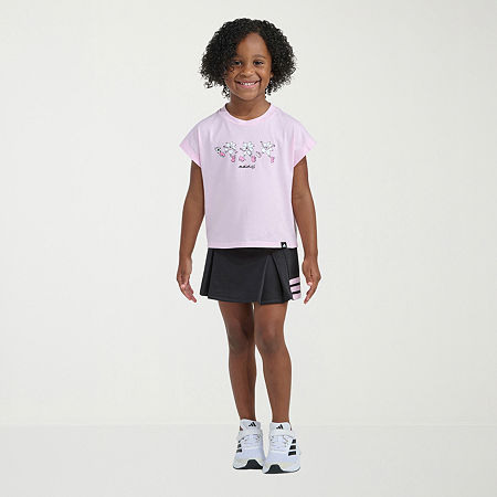 Click here for adidas Girls 2T-6X Crewneck T-Shirt and Pleated Sk... prices
