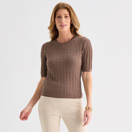 Click here for Liz Claiborne Tall Womens Scallop Neck Short Sleev... prices