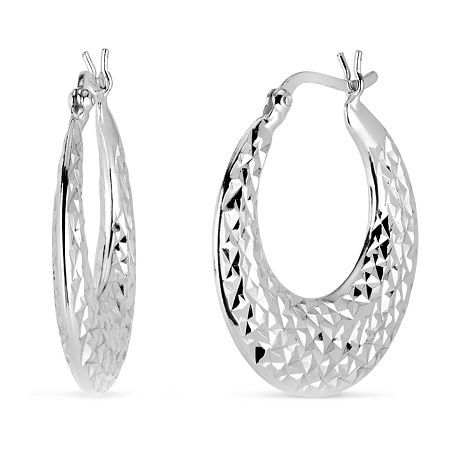 Click here for Womens Sterling Silver 25.7mm Hoop Earrings  One S... prices