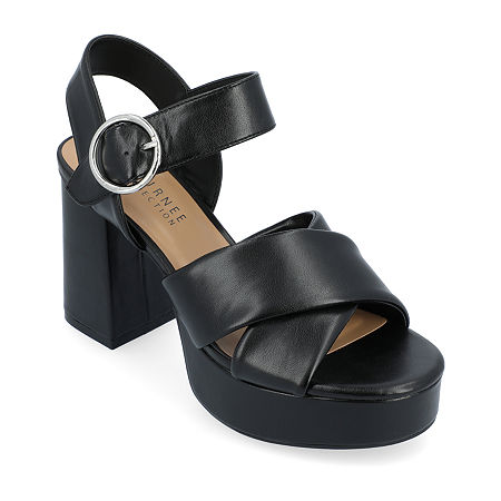 Journee Collection Womens Akeely Platform Sandals - Black