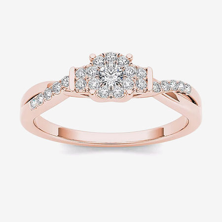 Click here for 1/4 CT.T.W. Natural Diamond 10K Rose Gold Engageme... prices