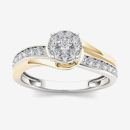 Click here for 3/8 CT.T.W. Natural Diamond 10K Two-Tone Gold Enga... prices