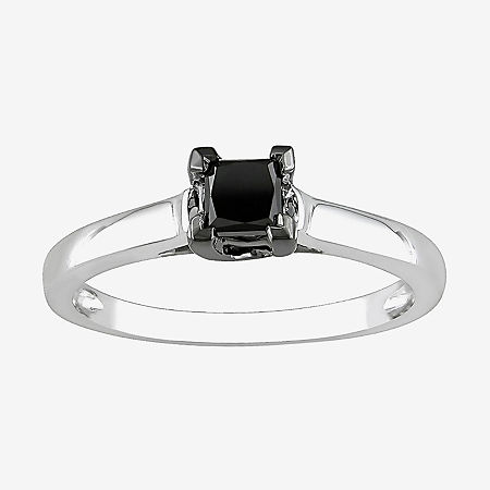 Click here for 1/2 CT. Princess Solitaire Color-Enhanced Black Di... prices