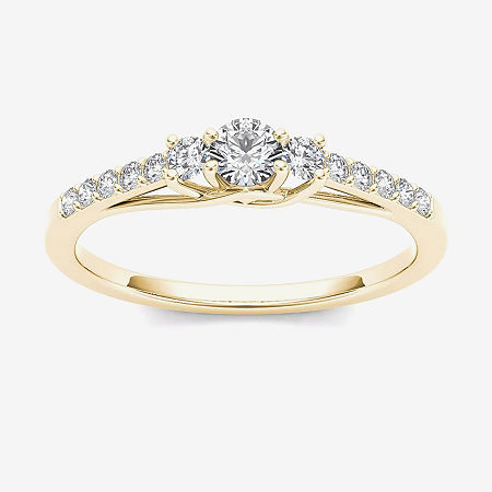 Click here for 1/3 CT.T.W. Natural Diamond 10K Yellow Gold 3-Ston... prices