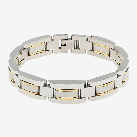 Click here for Mens Stainless Steel with Gold-Tone IP Link Bracel... prices