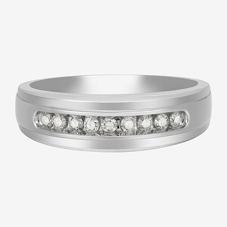 Click here for Mens 7MM 1/4 CT. T.W. Natural White Diamond 10K Go... prices