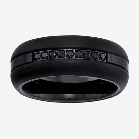 Click here for Mens 9M 1/5 CT. Natural Black Diamond Tungsten Wed... prices