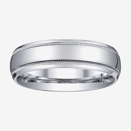 Click here for Mens 6mm Sterling Silver Wedding Band  9  White prices