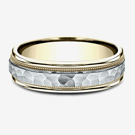 Click here for Hammered Mens 6MM 10K Two Tone Gold Wedding Band... prices