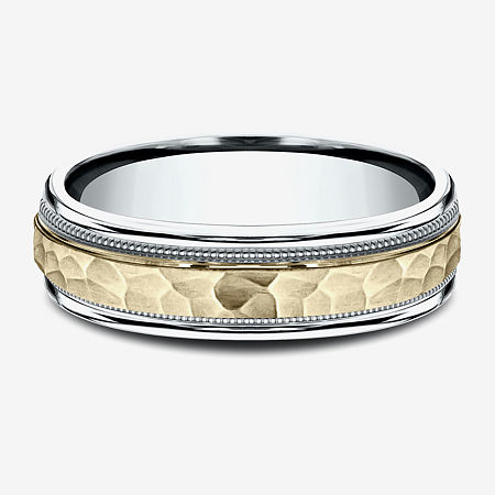 Click here for Hammered Mens 6MM 10K Two Tone Gold Wedding Band... prices