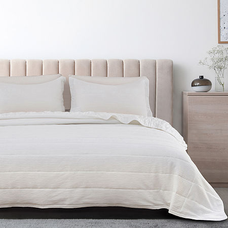 Click here for Linery Textured Spandex Solid Reversible Quilt Set... prices