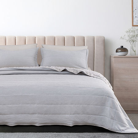 Click here for Linery Textured Spandex Solid Reversible Quilt Set... prices