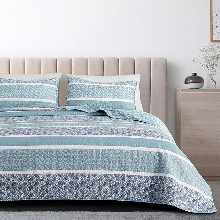 Click here for Linery Stripe Paisley Reversible Quilt Set  One Si... prices