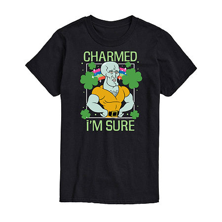Airwaves Mens SpongeBob SquarePants Charmed Im Sure Short Sleeve T-Shirt - Black