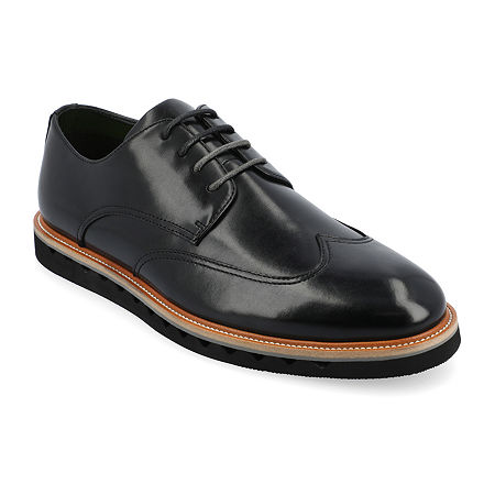 Vance Co. Mens Evander Tru Comfort Foam Wingtip Lace-Up Derby Shoes - Black