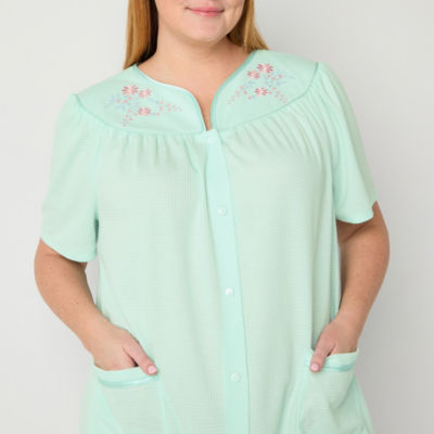 Adonna Womens Plus Waffle Short Sleeve Long Length Robe - JCPenney