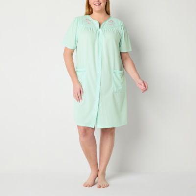 Adonna Womens Plus Waffle Short Sleeve Long Length Robe - JCPenney