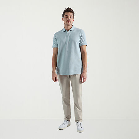 Sport Travel Performance Straight Fit Flat Front Pants - Sand