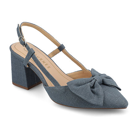 Journee Collection Womens Tailynn Block Heel Pumps - Denim