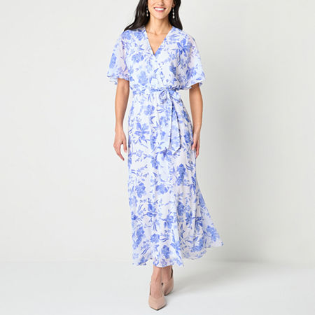 Click here for Studio 1 Womens Short Sleeve Floral Maxi Dress  16... prices