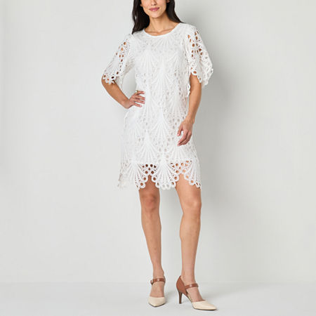 Click here for 52seven Womens Short Sleeve Lace Shift Dress  2  W... prices