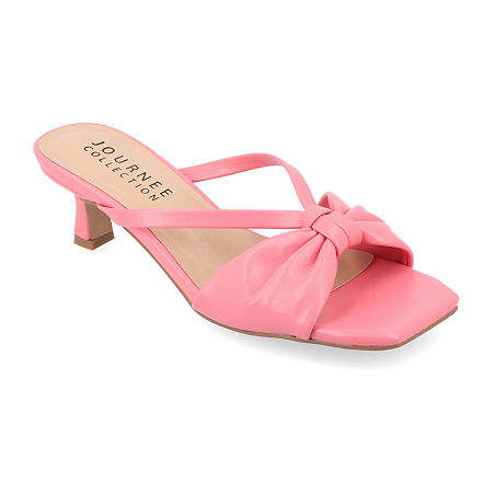 Journee Collection Womens Starling Kitten Heel Dress Sandals - Pink