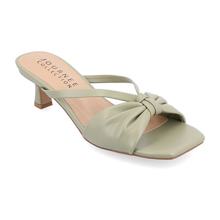 Journee Collection Womens Starling Kitten Heel Dress Sandals - Sage