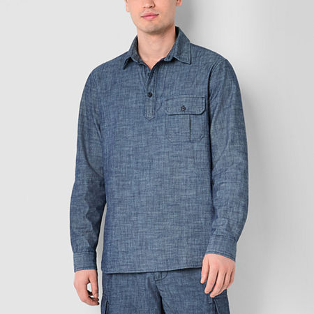 Click here for mutual weave Mens Regular Fit Long Sleeve Popover... prices